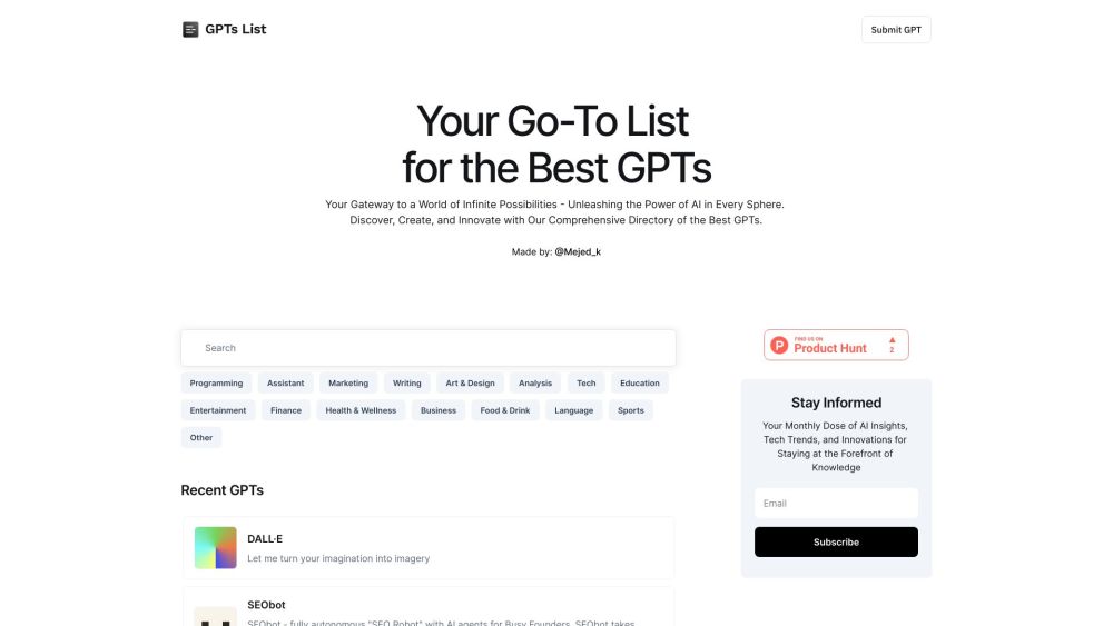 Gpts List Reviews Details Pricing Core Features Use Cases Gpts List Alternatives Toolify