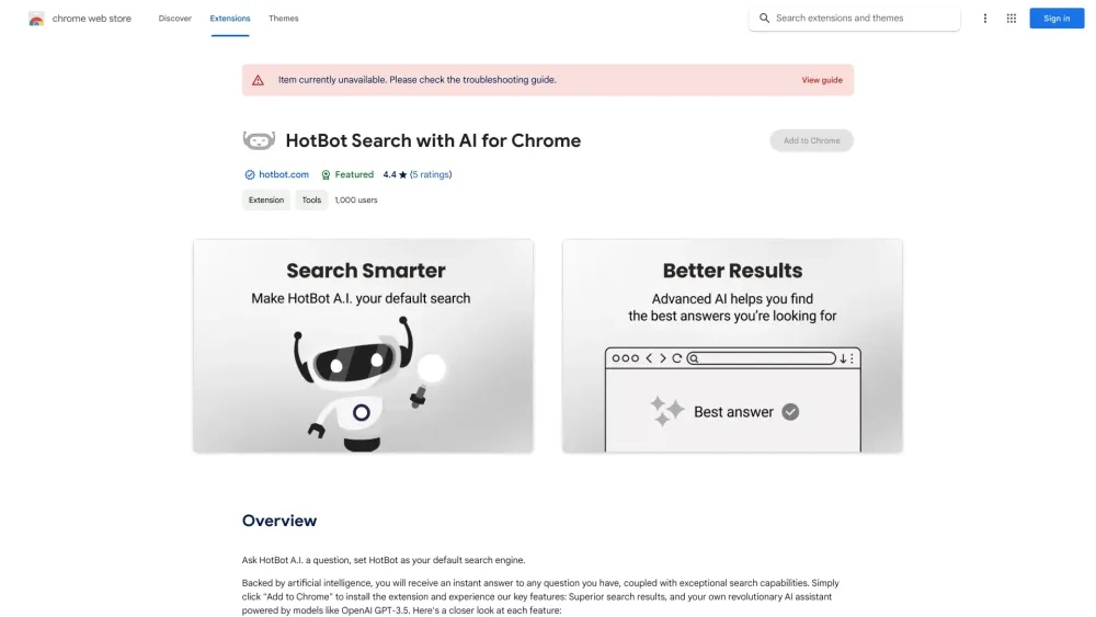 HotBot AI Search ai chrome extension: install, download, users ...
