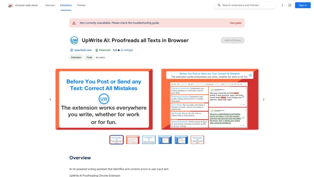 UpWrite AI Proofreading Chrome Extension ai chrome extension: install, download, users ...