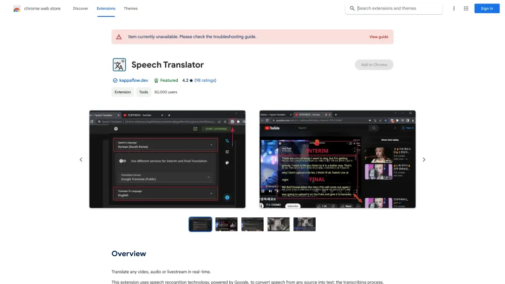 Speech Recognition and Translation Extension ai chrome extension ...