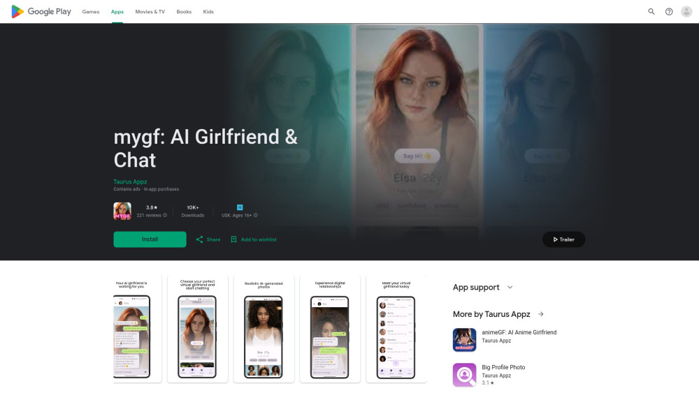 MYGF AI Girlfriend & Chat: AI girlfriend app for virtual companionship MYGF AI Girlfriend & Chat: AI girlfriend app for virtual companionship