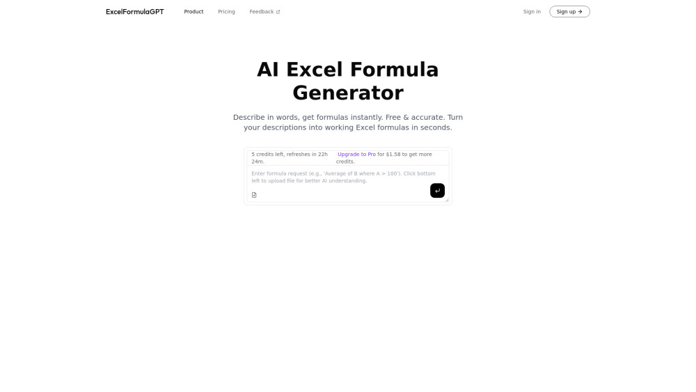 Excel Formula Gpt Ai Tool For Generating Excel Formulas From Plain