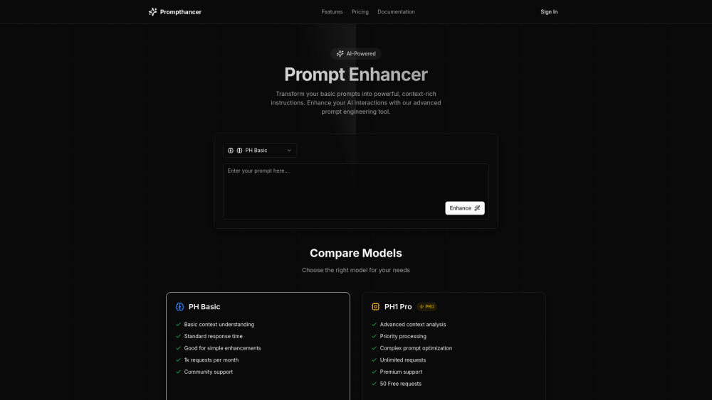 Prompthancer: AI工具，用于提升提示文本和改善交互。