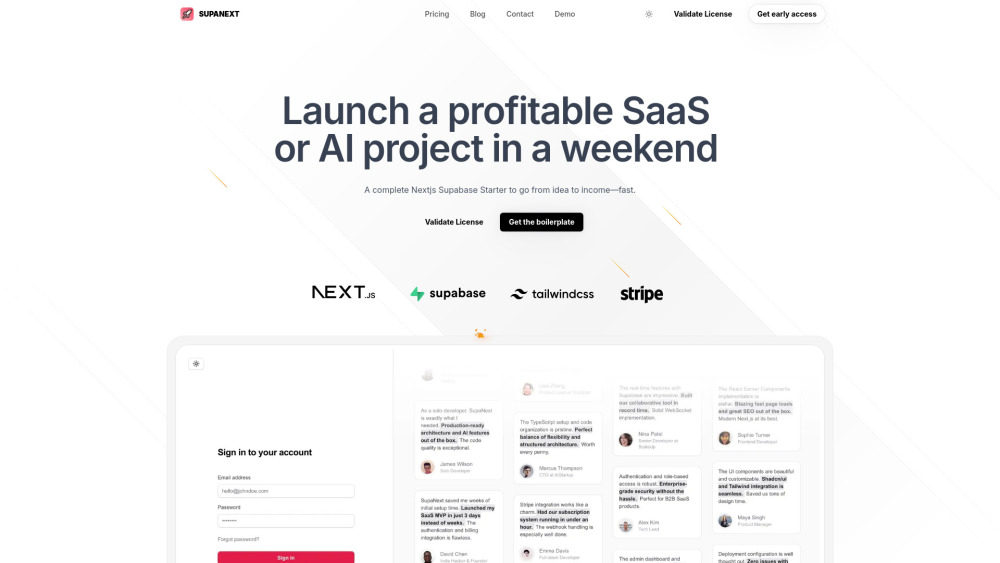 SUPANEXT: Launch SaaS or AI apps quickly with a robust boilerplate.