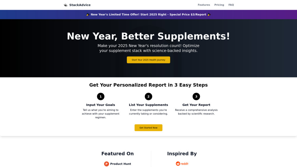 StackAdvice: Optimiza tu combinación de suplementos con información personalizada respaldada por ...