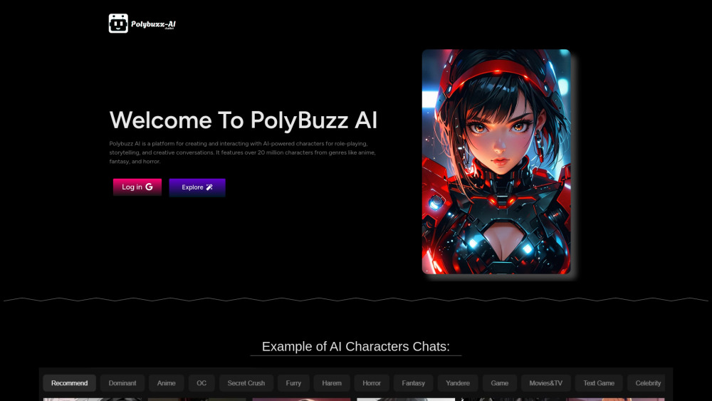 Polybuzz AI: A platform for role-playing with AI-powered characters.
