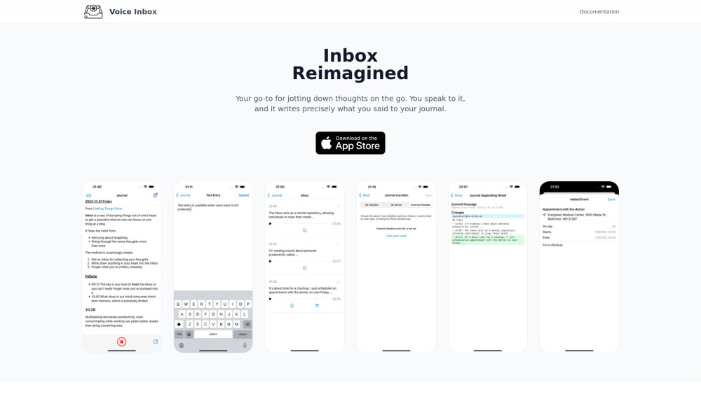 Voice Inbox: A voice-based quick-capture app for thoughts and ideas.