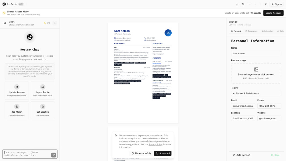 GitFolio: GitHub 데이터를 활용하여 개발자의 기술과 이력서를 자동으로 업데이트합니다.