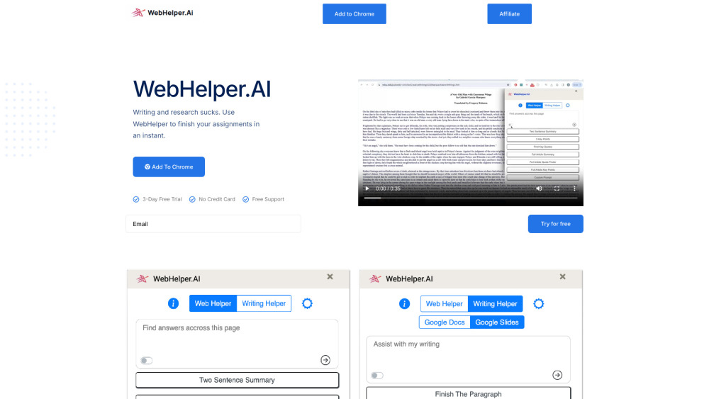 WebHelper: AI web helper for streamlined information gathering and ...