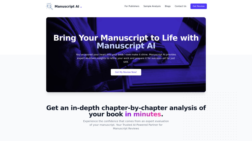 Manuscript AI: AI-powered platform for comprehensive manuscript assessment and feedback.
