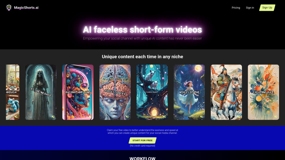 MagicShorts.ai: AI platform for creating unique short videos effortlessly.
