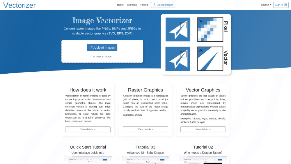 Online Image Vectorizer: Convert raster images to scalable vector graphics easily.