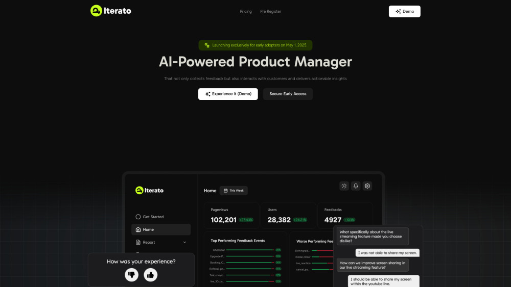Iterato: AI-powered Product Manager for collecting and analyzing feedback.