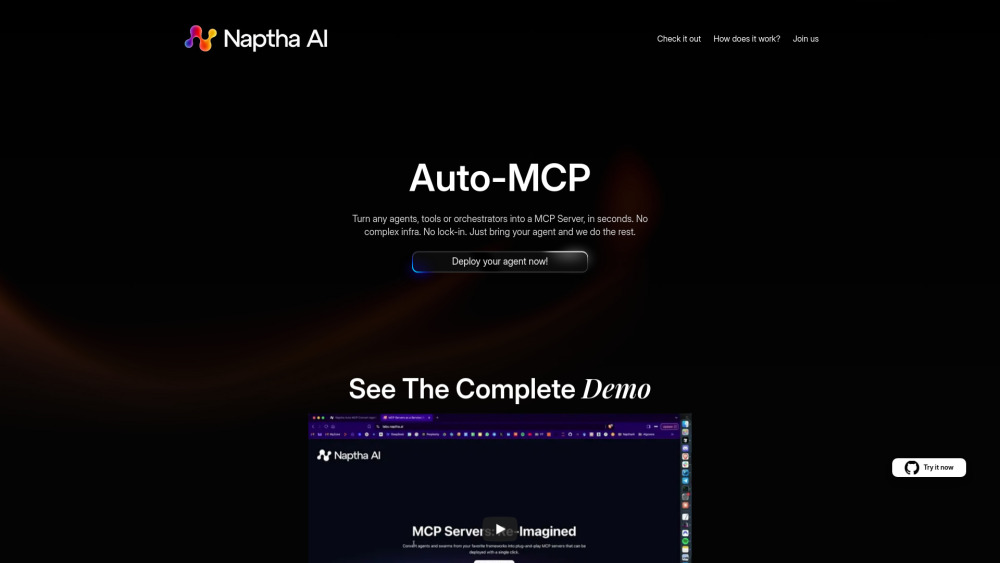 Naptha AI: Convert AI agents into MCP servers easily and quickly.