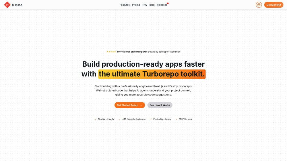 MonoKit: AI-powered monorepo toolkit for building apps quickly.