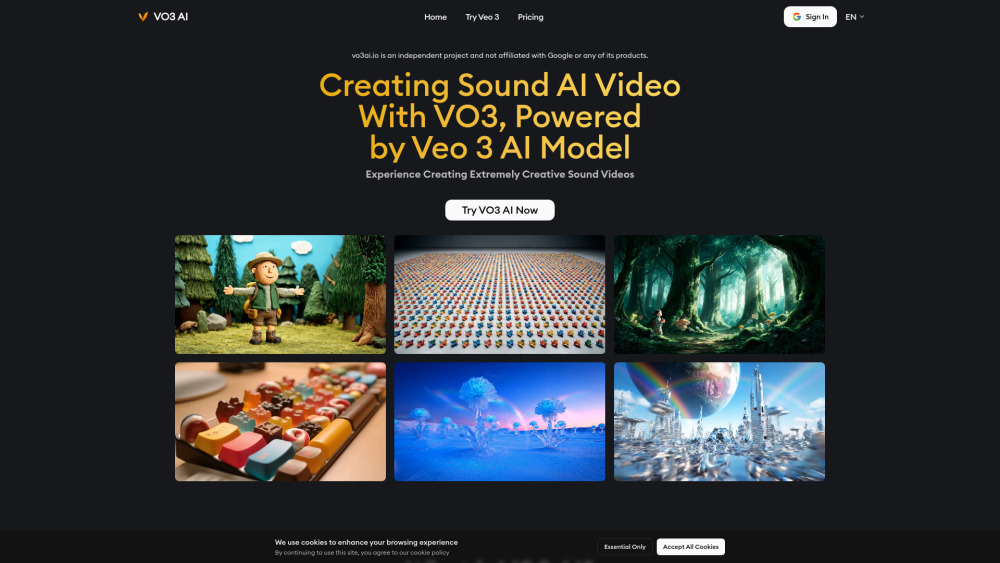 Veo 3 AI Video Generator: Google's AI tool for generating videos with synchronized audio.