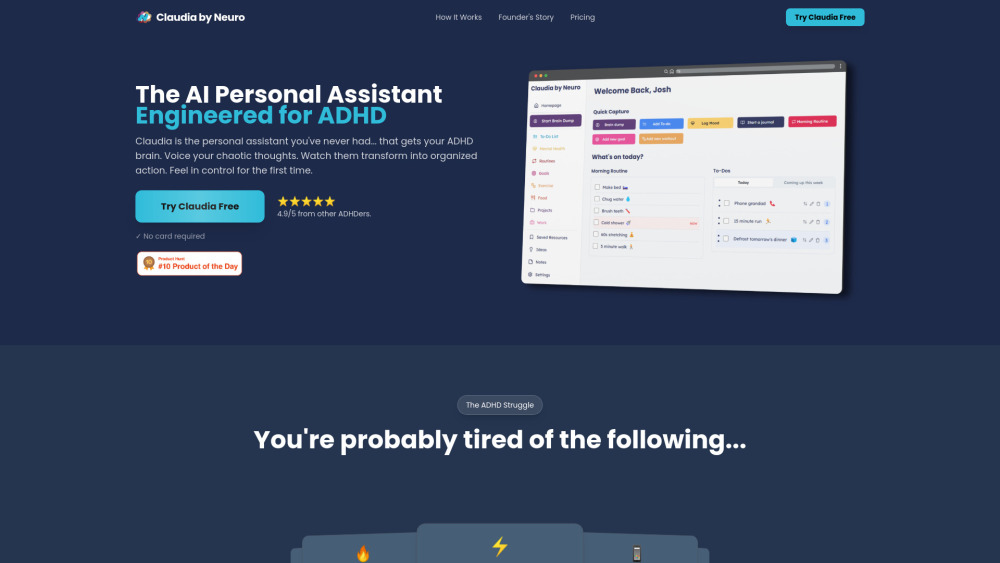 Claudia - AI ADHD Personal Assistant: AI personal assistant for ADHD ...
